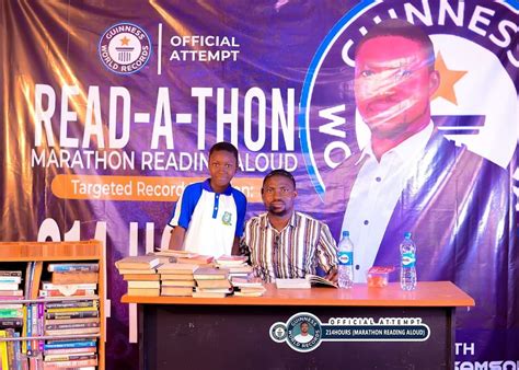 214 Hour Read A Thon Ajao Samson Targets Longest Reading Attempt After