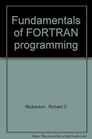Fundamentals Of FORTRAN Programming Nickerson Robert C Amazon Books