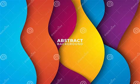 Abstract Modern Colorful Gradient Dynamic Geometric Abstract Wavy Background And Papercut Style