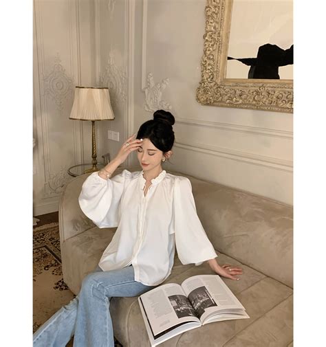 르뚜앙 [당일출고] 주미오 새틴블라우스 화이트 핑크 봄 가을 긴팔 타이 벌룬 퍼프 셔츠 블라우스 르뚜앙