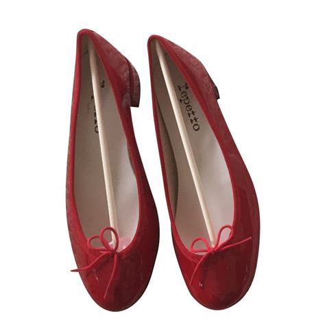 Repetto Camille Cuir vernis Rouge ref.38658 - Joli Closet