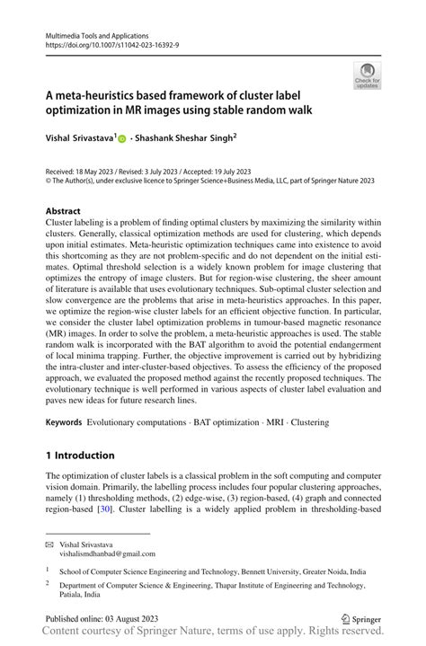 A Meta Heuristics Based Framework Of Cluster Label Optimization In Mr