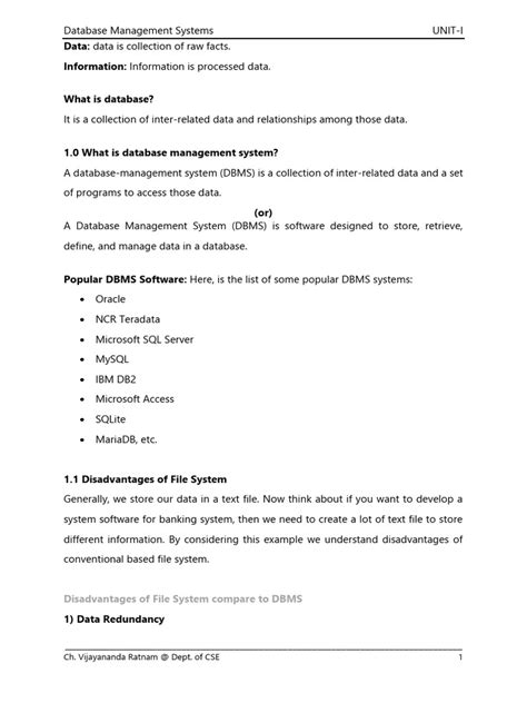 Dbmsuniti Pdf Databases Relational Model