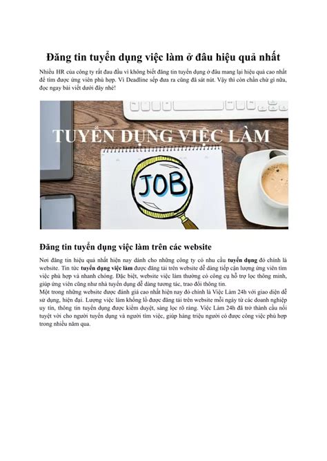 PPT Đăng tin tuyển dụng việc làm ở đâu hiệu quả nhất PowerPoint Presentation ID 11631134