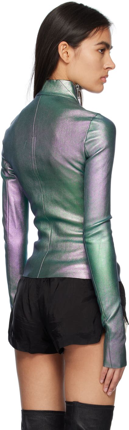 Rick Owens Green Gary Leather Jacket Rick Owens