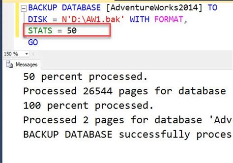 What Does Keyword Stats Indicates In Backup Scripts In Sql Server Interview Question Of The