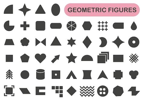 Premium Vector Silhouettes Of Abstract Geometric Shapes Different Shapes In Black