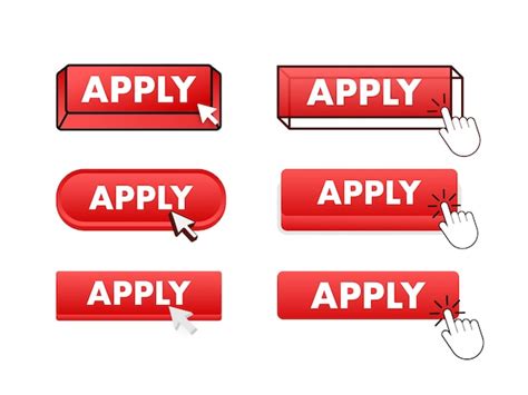 Premium Vector Apply Button With Pointer Clicking Apply Web Buttons