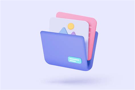 3d 종이 시트 및 폴더 관리 멀티미디어 파일 사이버 공간 이미지 서류 작업 및 비디오 문서 폴더 아이콘입니다 프로젝트 계획에