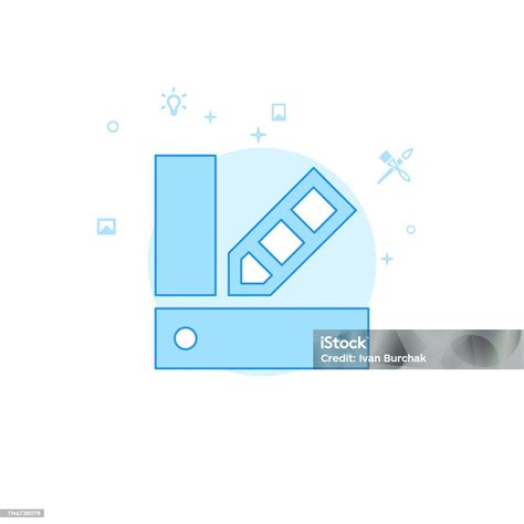 색상 팬 평면 벡터 일러스트 레이 션 아이콘입니다 밝은 파란색 단색 디자인입니다 편집 가능한 스트로크 개성 개념에 대한 스톡 벡터 아트 및 기타 이미지 Istock