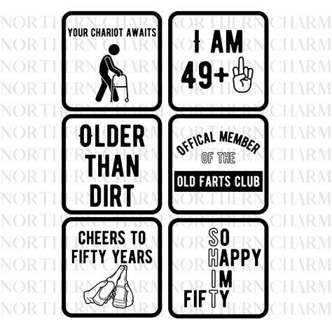 50th Birthday Funny Sayings Birthday Decorations Printable Jpeg