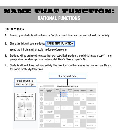 rational functions name that function matching activity print an algebra and beyond