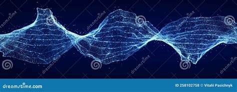 Futuristic Dynamic Swirling Digital Wave Abstract Nanotechnology Flow