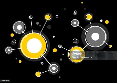 추상 벡터 기술 테마 배경은 어두운 곳 기하학적 디자인 선형 연결 소프트웨어 네트워크 시스템 위에 연결된 원이 있습니다 0명에 대한 스톡 벡터 아트 및 기타 이미지 Istock