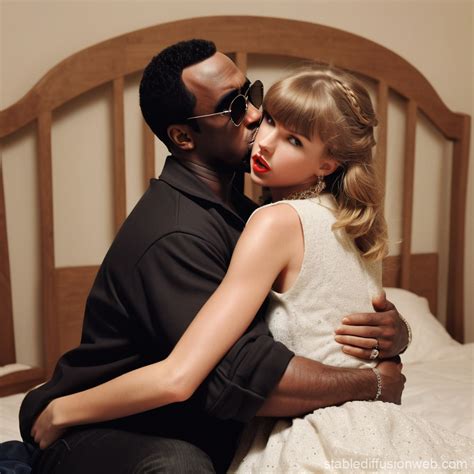 Generate Me An Image Of P Diddy And Taylor Swift On A Bed Together