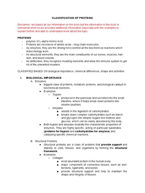 Classification Of Proteins Pdf Proteins Skeletal Muscle