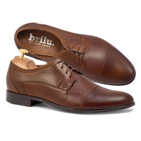 Buty Eleganckie M Skie Br Zowe Brilu Sznurowane W Domodi