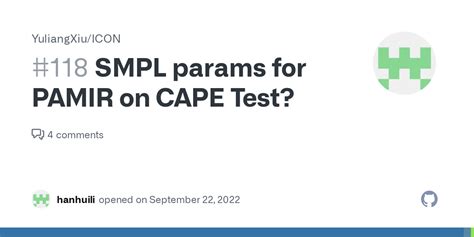 Smpl Params For Pamir On Cape Test · Issue 118 · Yuliangxiu Icon · Github