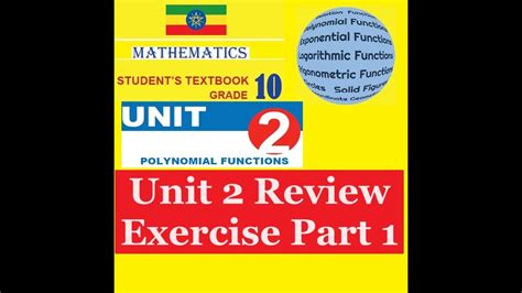 Mathematics Grade 10 Unit 2 Review Exercise Part 1 Girma21 Youtube