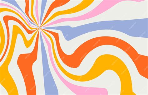 Premium Vector Acid Wave Rainbow Line Backgrounds In 1970s 1960s
