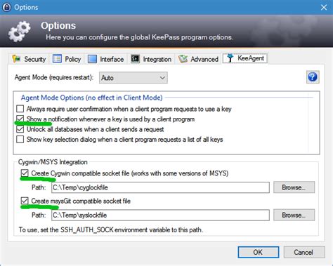 using keepass to serve ssh keys