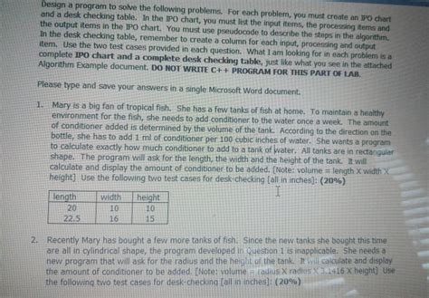 Solved Design A Program To Solve The Following Problems For Chegg