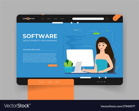 Software Development And Programming Program Code Vector Image