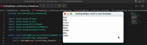 JList In Java Naukri Code