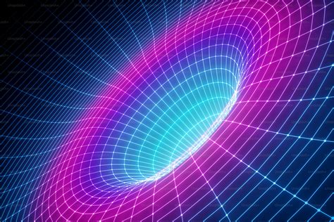 3d Render Abstract Background Grid Ultraviolet Spectrum Gravity Matter Space Wormhole