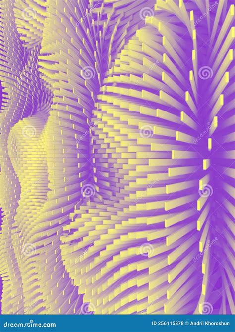 Wavy Background Of Simple Geometric Shapes With Trendy Gradient 3d Rendering Digital