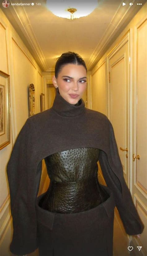 Kendall Jenner Wears Confusing Corseted Turtleneck Dress For Dinner With Kylie