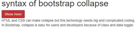 Bootstrap Collapse Know Working Use Of Bootstrap Collapse