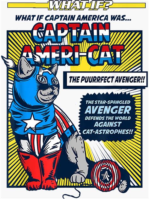 Captain Was Captain Ameri Cat Comic Sticker By Craindenp Redbubble