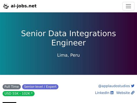 Hiring Senior Data Integrations Engineer In Lima Peru Raimljobs