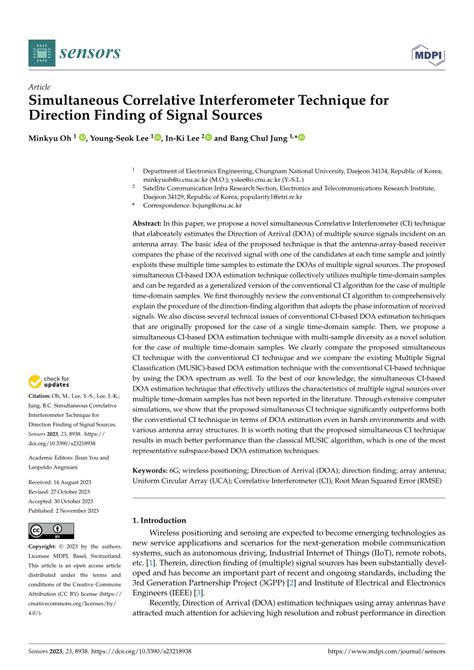 Pdf Simultaneous Correlative Interferometer Technique For Direction Finding Of Signal Sources