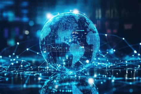 A Glowing Digital Globe Surrounded By Interconnected Lines Represents A Modern Tech Landscape