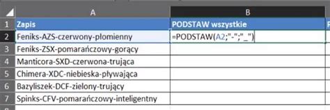 Excel Funkcja PODSTAW Zmienianie Tekstu Porada