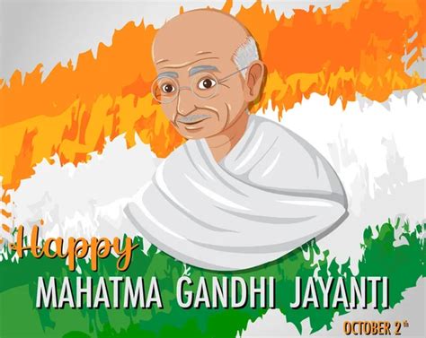 Mahatma Gandhi Jayanti Day Poster Illustration Vetor De Stock De