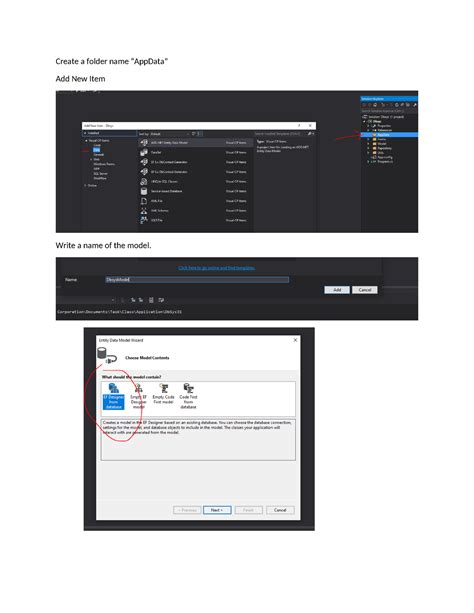 Steps Using Ado Net Entity Framework Create A Folder Name “appdata