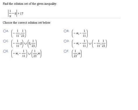 solved find the solution set of the given inequality 1