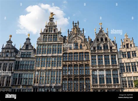 Ornate Facades Of Old Historic Guildhouses In The Grote Markt Main