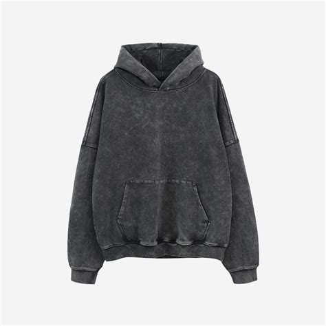 폴리테루 X 노매뉴얼 엠블럼 점보 후디 워시드 블랙 24ss Polyteru Kream