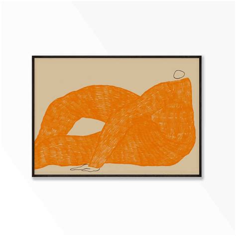 Orange Woman Lounging Poster Atolloprintshop