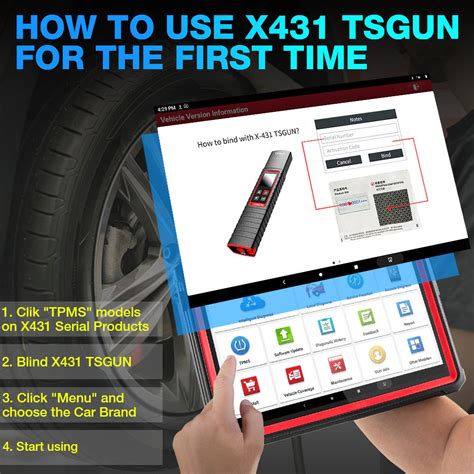 LAUNCH X431 TSGUN WAND TPMS Tire Pressure Detector Activation Programming Tool
