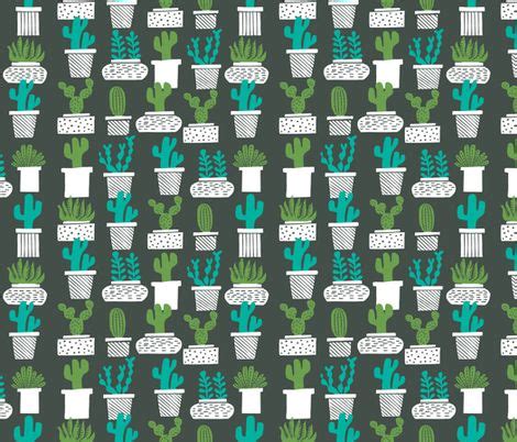 Cactus Houseplants Plants Cacti Fabric Spoonflower Cactus Fabric