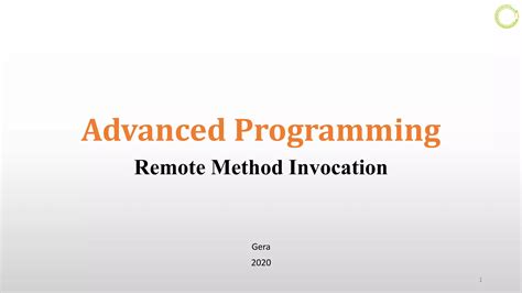 Remote Method Invocation Advanced Programming Ppt