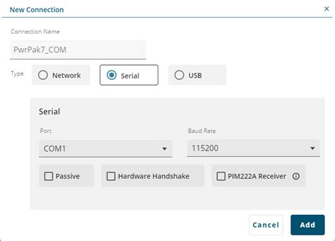 Add A Device Serial Connection