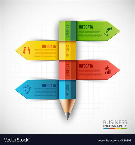 Abstract Infographic Pencil Template Royalty Free Vector