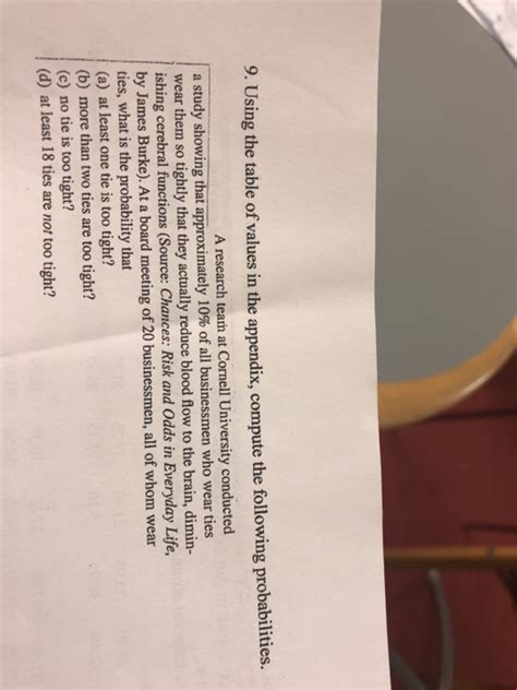 Solved 9 Using The Table Of Values In The Appendix Compute