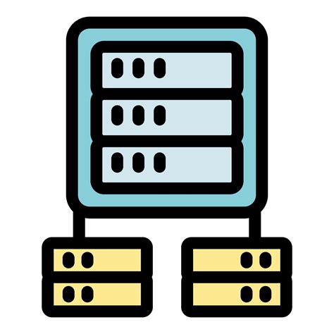 Server Rack Connecting To Two Database Servers Data Management And Network Infrastructure